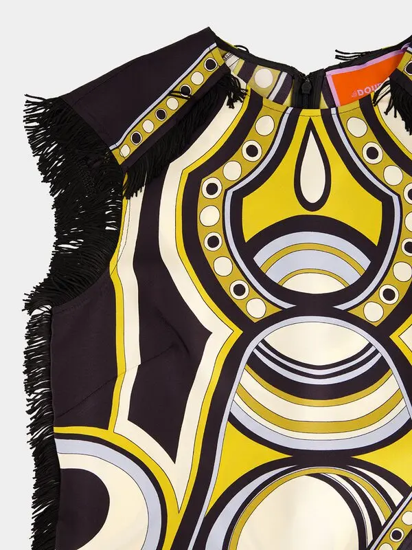 La DoubleJ Sanctuary Placée Gold Silk Twill Scarf Top