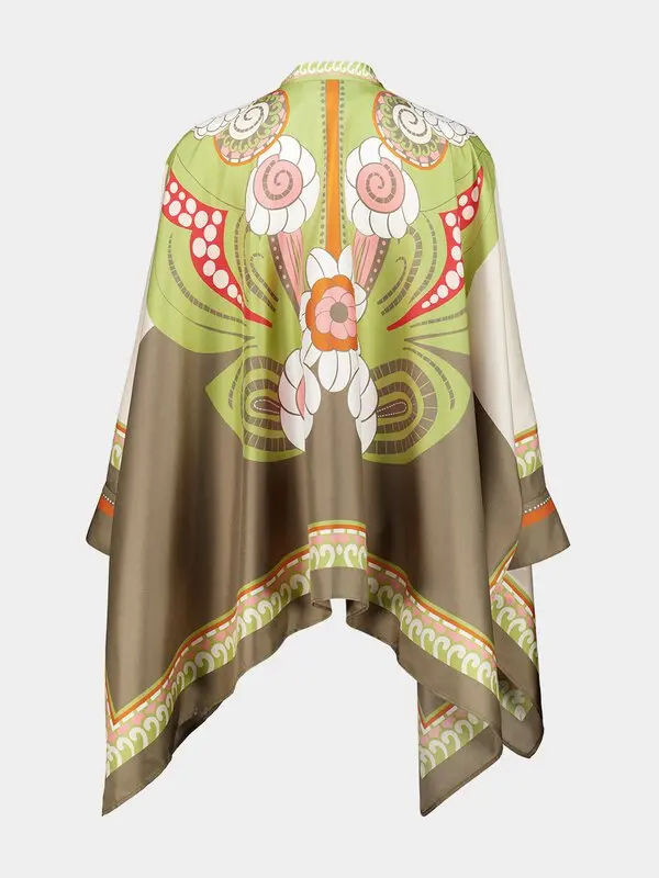 La DoubleJ Date Palms Placée Silk Foulard Shirt - Multicolour