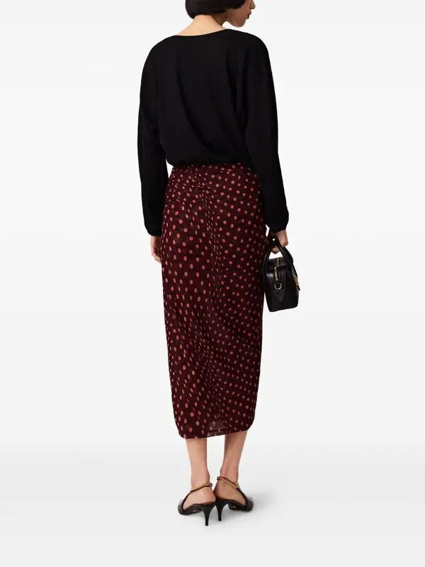 Stella McCartney Polka Dot Ruched Maxi Skirt