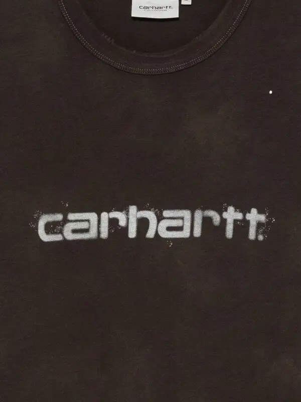 Carhartt Work In Progress Logo Cotton T-shirt - Brown