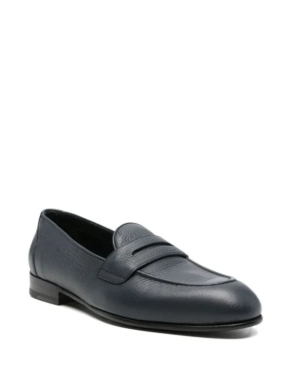 Brioni Appia Leather Penny Loafers - Blue