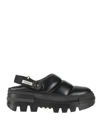 Premiata Leather Mules With Shearling Lining - Black