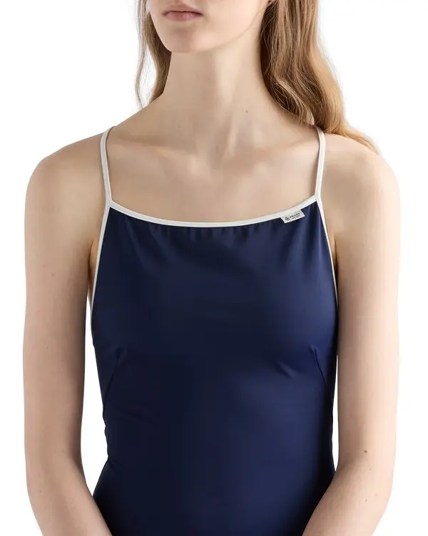 Prada One-piece Jersey Swimsuit - Blue/white