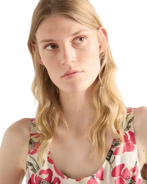 Prada Soft Poplin "flowers" Print Dress
