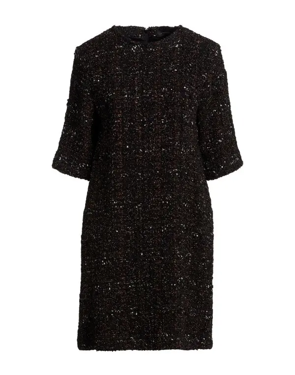 Fabiana Filippi Bouclé Metallic Crewneck Short Sleeve Mini Dress