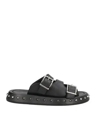 Alexander McQueen Leather Sandals With Stud Embellishments - Black