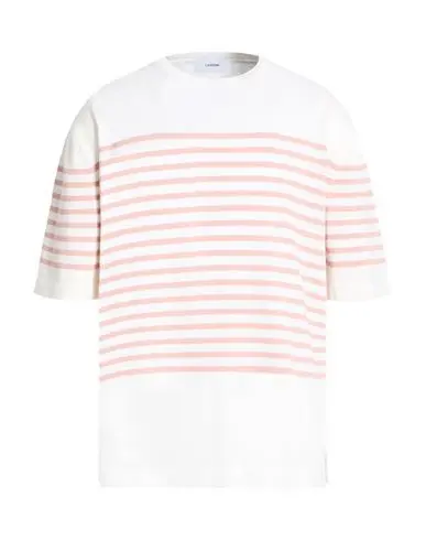 LARDINI Striped Cotton Crewneck Sweater - Off White
