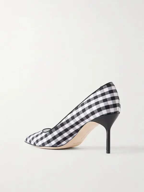 Manolo Blahnik Bb Checked Woven Pumps