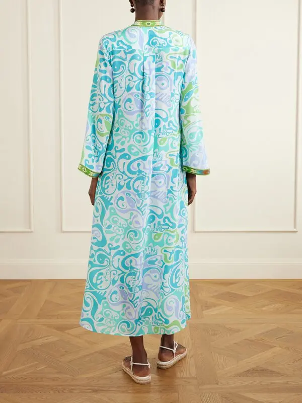EMPORIO SIRENUSE Jenna Printed Silk Coverup