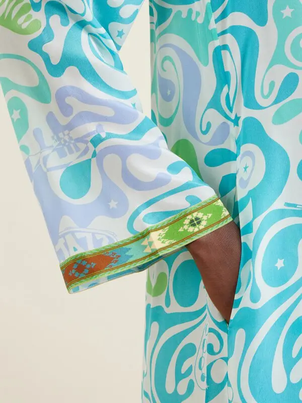 EMPORIO SIRENUSE Jenna Printed Silk Coverup