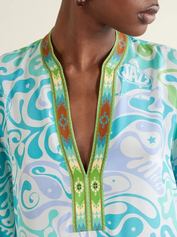 EMPORIO SIRENUSE Jenna Printed Silk Coverup