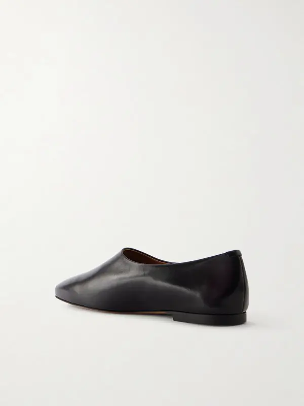 JIL SANDER Ballerina Prince Leather Flats - Black