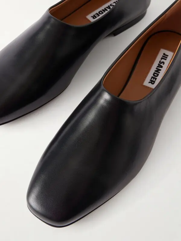 JIL SANDER Ballerina Prince Leather Flats - Black