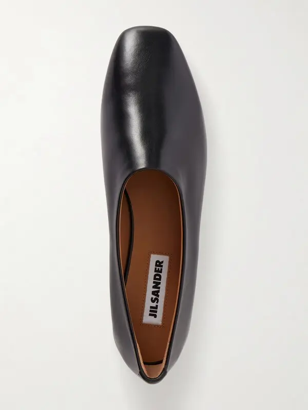 JIL SANDER Ballerina Prince Leather Flats - Black