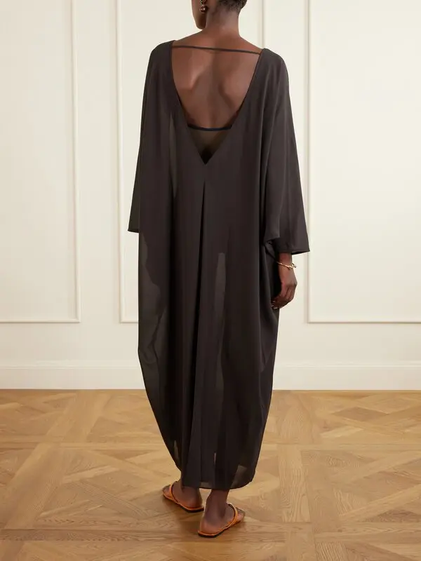 Staud Nour Open-back Chiffon Cover-up Dress