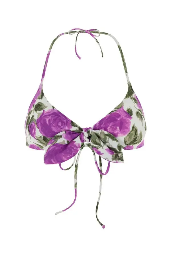 Chloé Printed Stretch Nylon Bikini Top