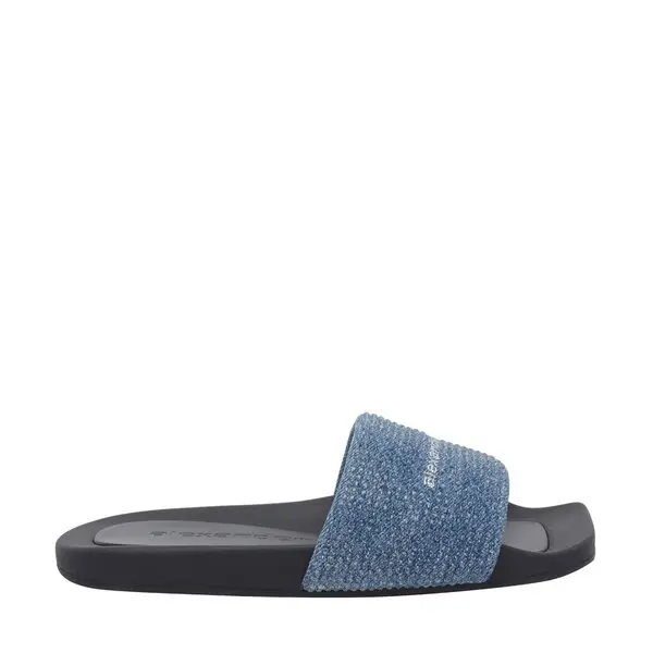 Alexander Wang Logo Embellished Pool Sandals - Blue
