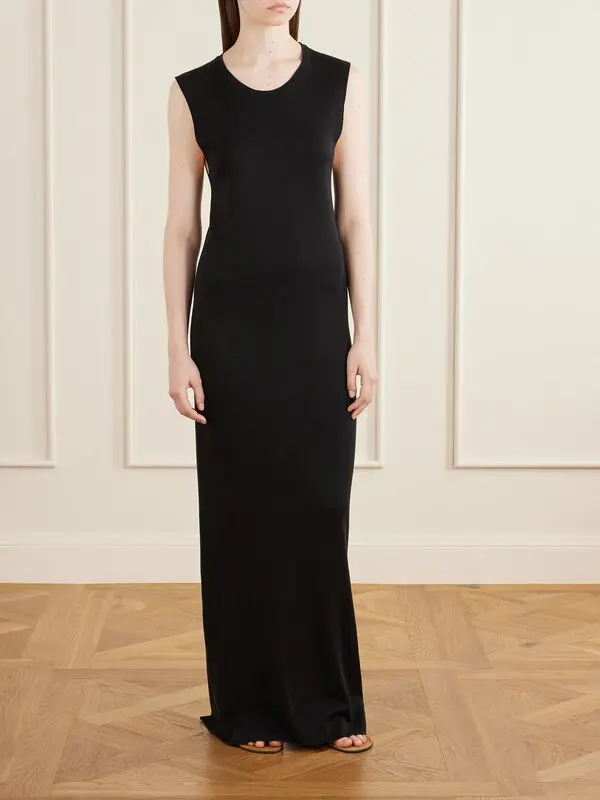 THE ROW Oiva Silk Maxi Dress - Black