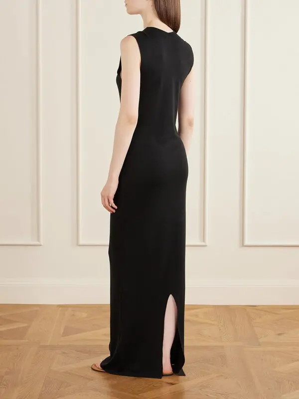 THE ROW Oiva Silk Maxi Dress - Black