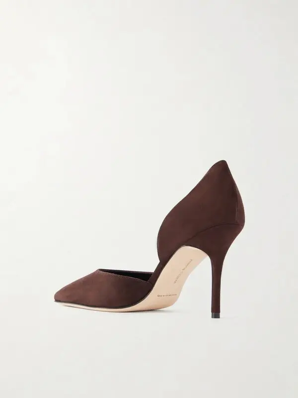 Manolo Blahnik Talernu 90 Suede D'orsay Pumps