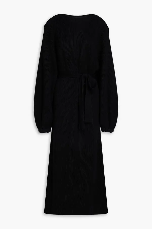 Zimmermann Ribbed Wool Midi Dress - Black