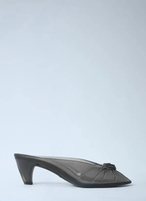 Chloé Pointed Toe Stiletto Mule Heels - Gray