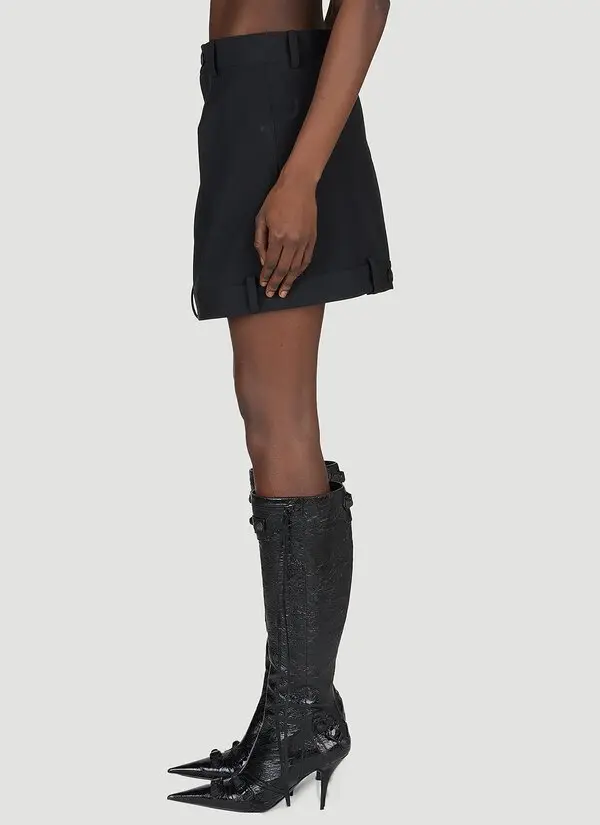 Balenciaga Deconstructed Wool Mini Skirt