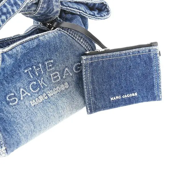 Marc Jacobs Denim The Sack Bag Handbag With Bow Detail