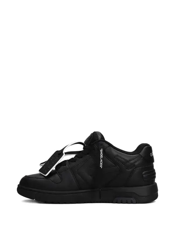 Off-White For Walking" Lace-up Leather Sneakers - Black