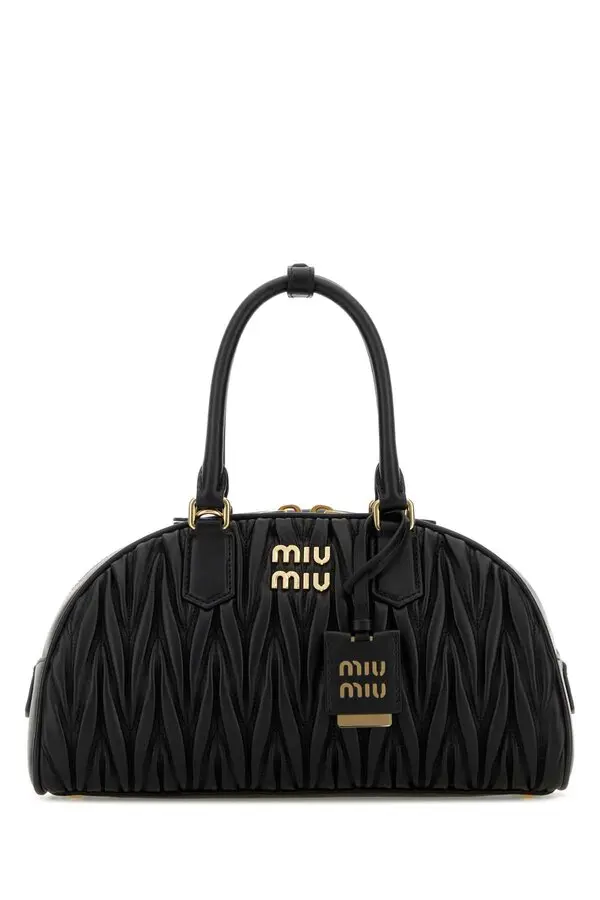 Miu Miu Nappa Leather Arcadie Handbag - Black