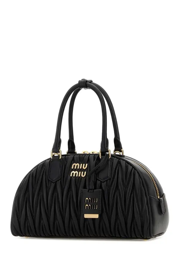 Miu Miu Nappa Leather Arcadie Handbag - Black