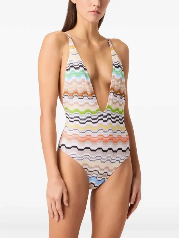 Missoni Chevron-pattern One-piece Swimsuit - Multicolor