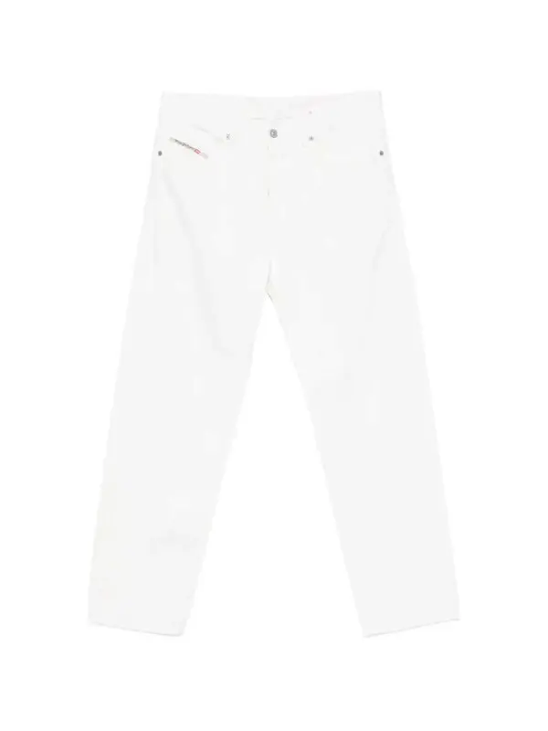 DIESEL® Straight-leg Jeans With Logo Patch - White