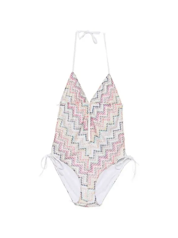 Missoni Halterneck Zigzag Knit One-piece Swimsuit - Multicolor