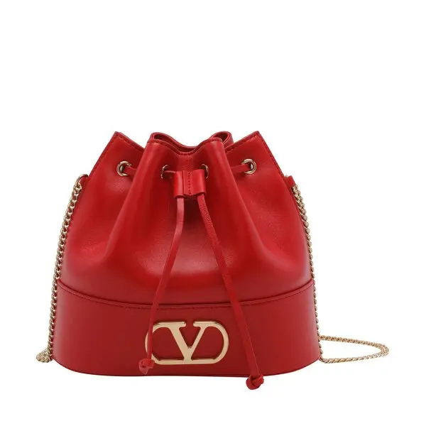 Valentino Garavani Vlogo Signature Bucket Bag - Red