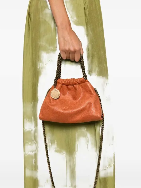 Stella McCartney Falabella Mini Drawstring Bag With Vintage Gold Chain - Brown