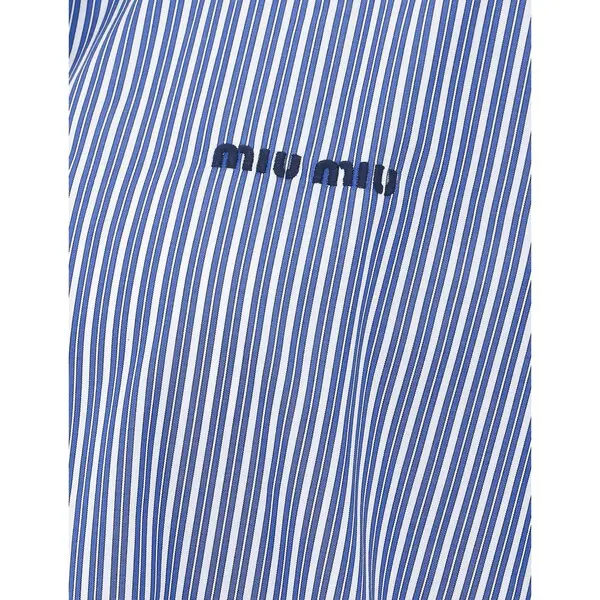 Miu Miu Striped Cotton Shirt - Blue