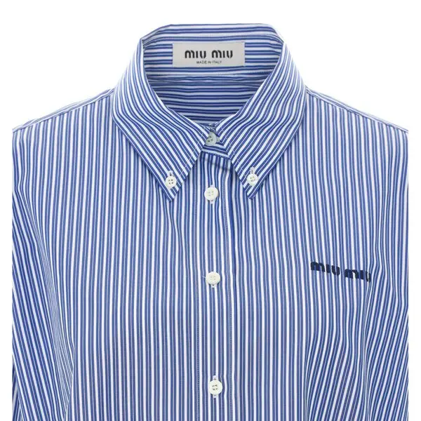 Miu Miu Striped Cotton Shirt - Blue