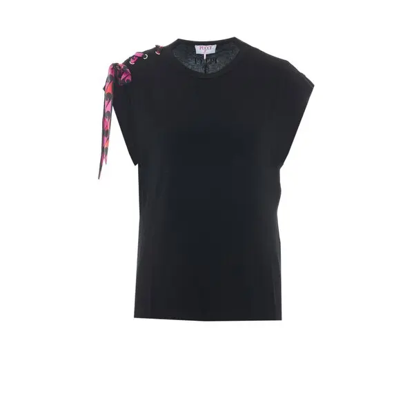 Emilio Pucci Foulard Detail Short-sleeve Crew Neck Top - Black