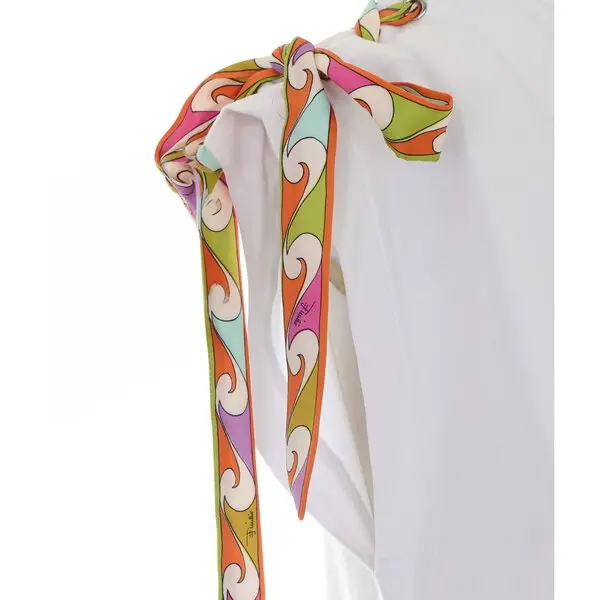 Emilio Pucci Foulard Detail Short-sleeve Crew Neck Top - White