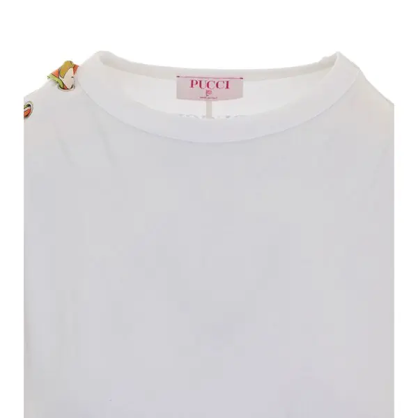 Emilio Pucci Foulard Detail Short-sleeve Crew Neck Top - White