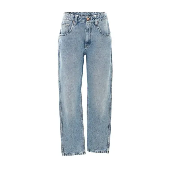 Brunello Cucinelli Straight-leg Denim Jeans With Crystal Embellishments - Blue