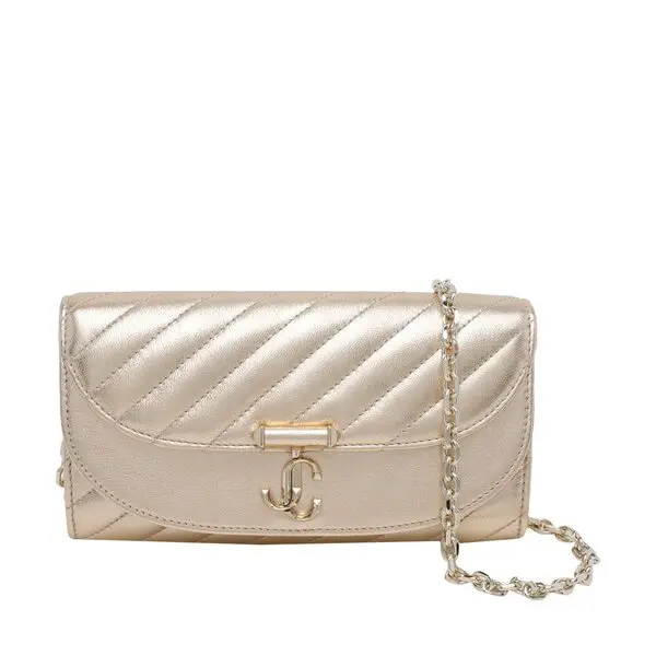 JIMMY CHOO Curve Wallet With Chain - Gold