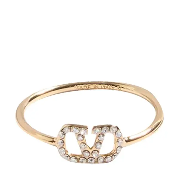 Valentino Garavani Vlogo Signature Swarovski Crystals Ring - Gold