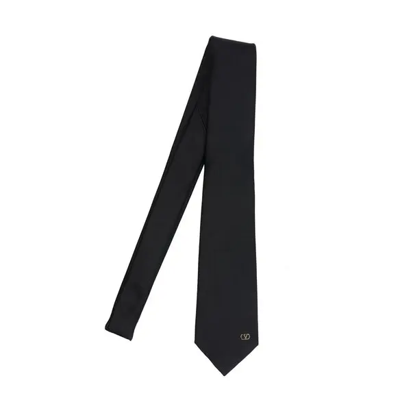 Valentino Garavani Vlogo Signature Silk Tie - Black