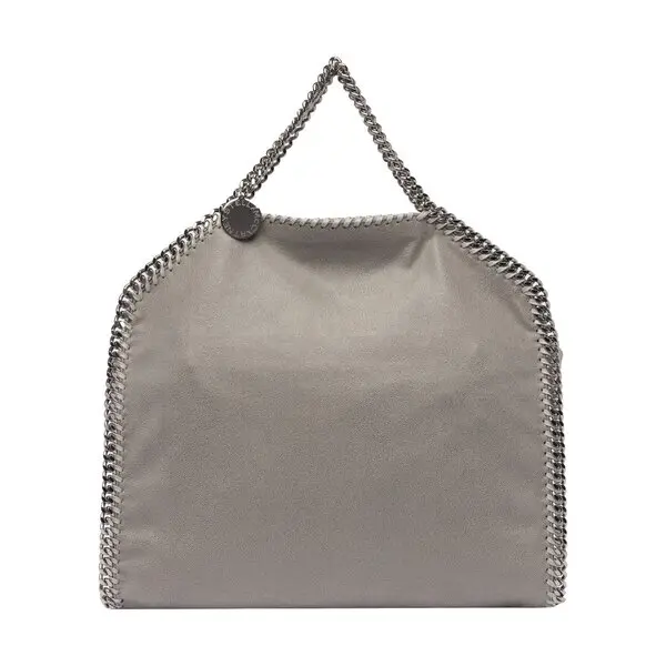 Stella McCartney Falabella Tote Bag With Silver Piping - Gray