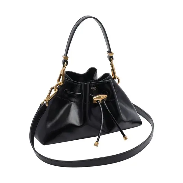 JIMMY CHOO Small Cinch Shoulder Bag - Black