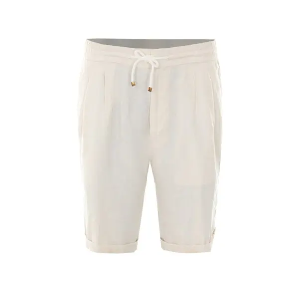 Brunello Cucinelli Linen Blend Bermuda Shorts - White