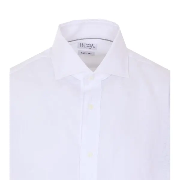 Brunello Cucinelli Linen Easy Fit Shirt - White