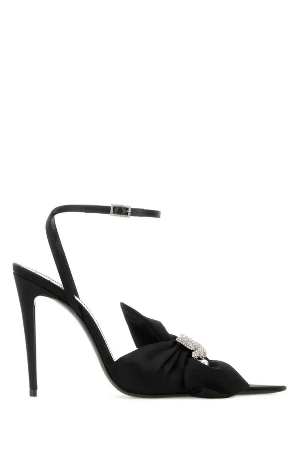 Saint Laurent Crepe Dove Pumps - Black